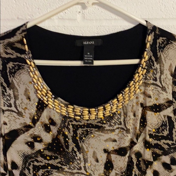 Alfani | Tops | Alfani Blingy Scoop Neck Leopard Ls Top Vgc | Poshmark
